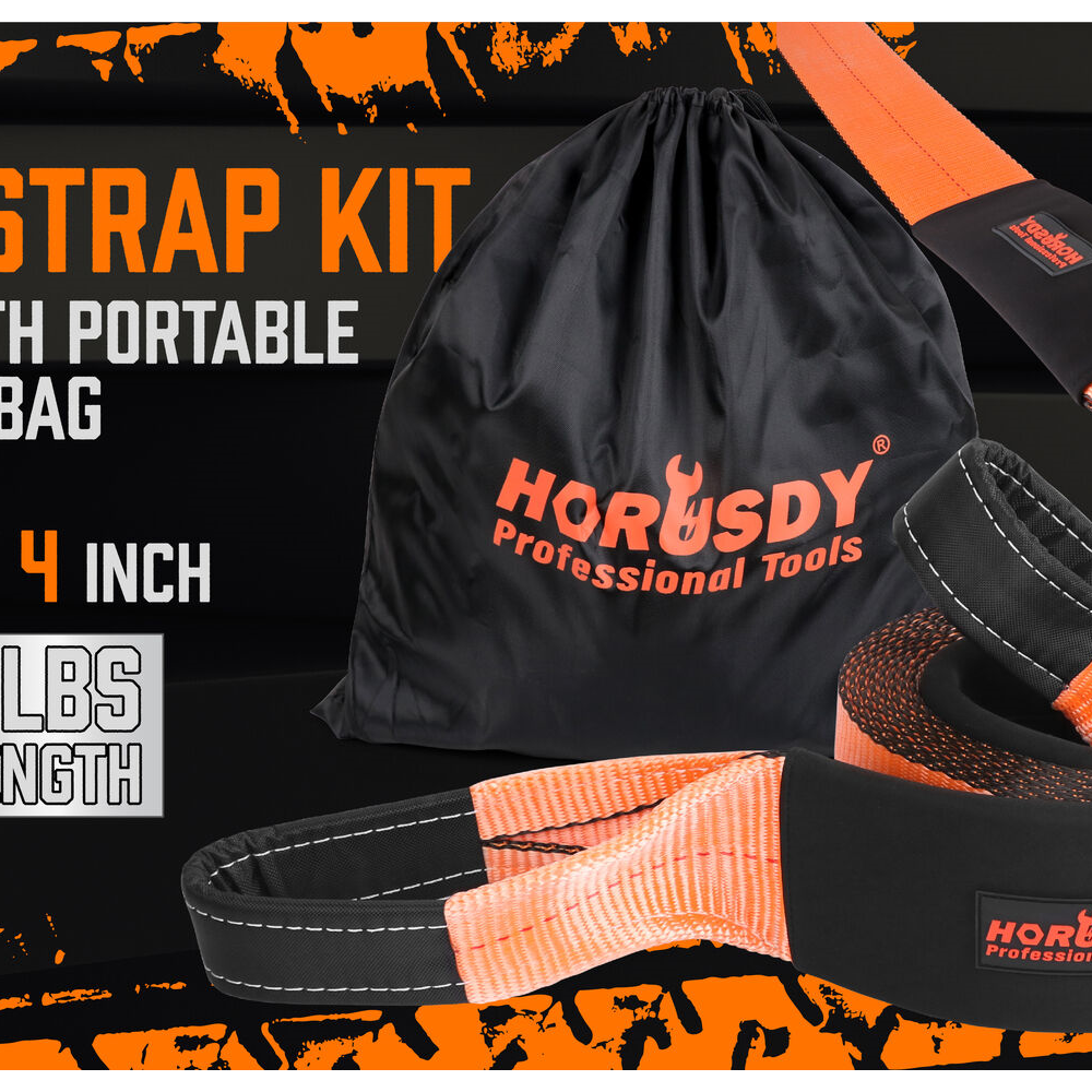 Recovery Tracks Heavy Duty 9.1M Recovery Tow Straps Snatch Kit 32000 ...